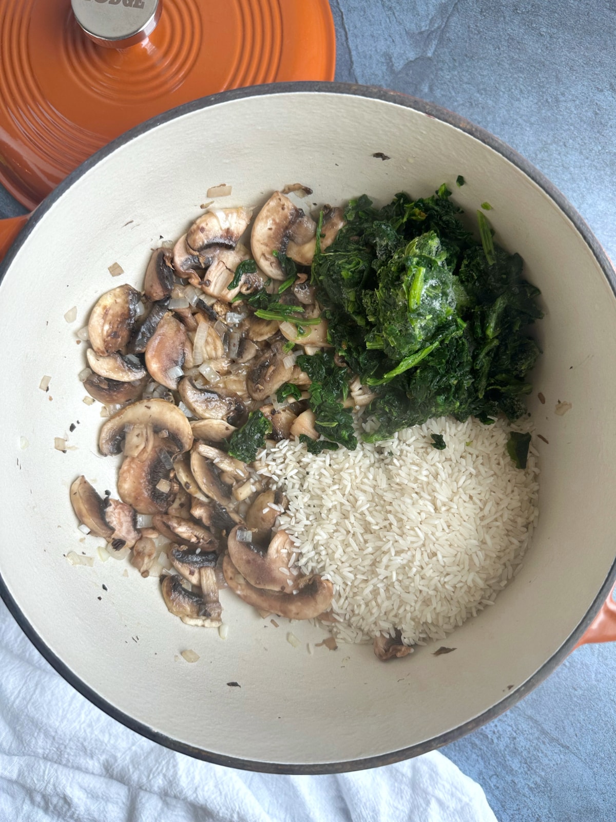 One-Pot Creamy Mushroom & Spinach Rice - Coined Cuisine